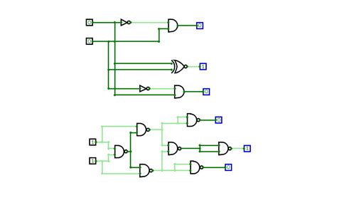 Circuitverse 1 Bit Magnitude Comparator Using Basic And Only Nand
