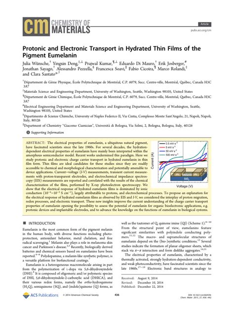 Protonic And Electronic Transport In Hydrated Thin Films Of The Pdf