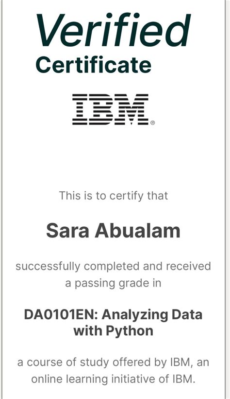 Sara Abualam On Linkedin Datascience Python Certificate