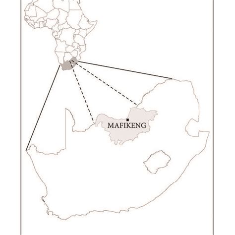 Map Of Africa Showing The Mafikeng Sampling Area In The North West