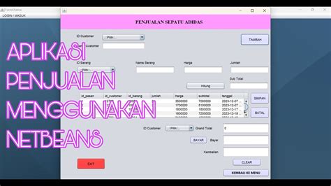 membuat aplikasi penjualan menggunakan netbeans youtube