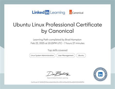 Brad Hampton On Linkedin Certificate Of Completion