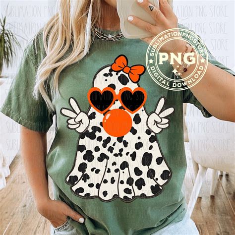 Ghost Blowing Bubble Png Girl Halloween Dalmatian Dots Ghost Png