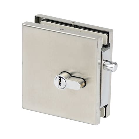 Patch Door Lock With Thumbturn Square Style Brushed Stainless Igt