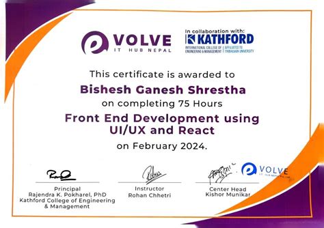 bishesh ganesh shrestha on linkedin frontenddevelopment uiux react certificateofachievement