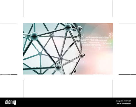 Scientific 3d Model Of The Molecule An Atom Of Metal And Glass Stock