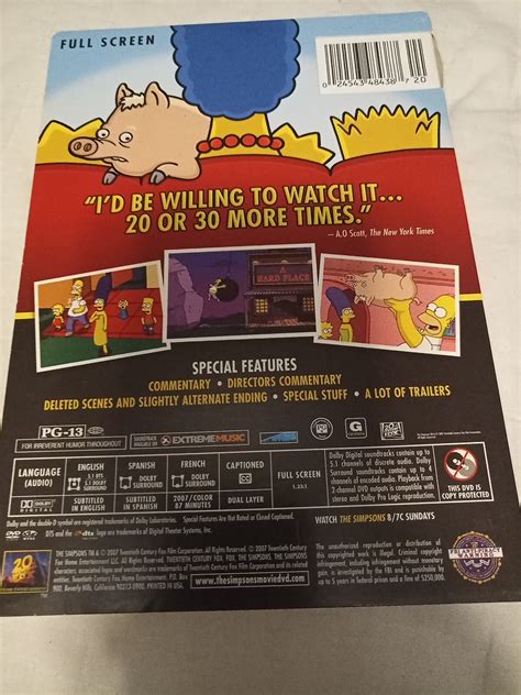The Simpsons Movie Dvd 2007 Full Frame 24543484387 Ebay