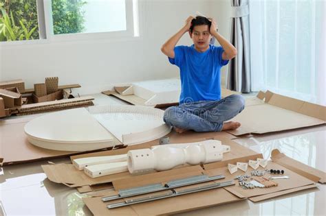 Man Assembling White Round Table Furniture At Home Stock Image Image Of Pack Person 244531501 Man Assembling White Round Table Furniture At Home Stock Image Image Of Pack Person 244531501