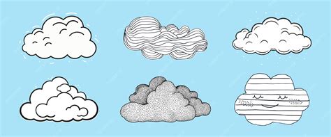 Whimsical Cloud Illustrations Collection Vector Set Premium Ai