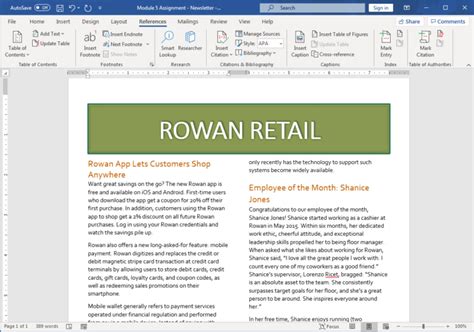 Assignment Edit A Newsletter Computer Applications For Managers
