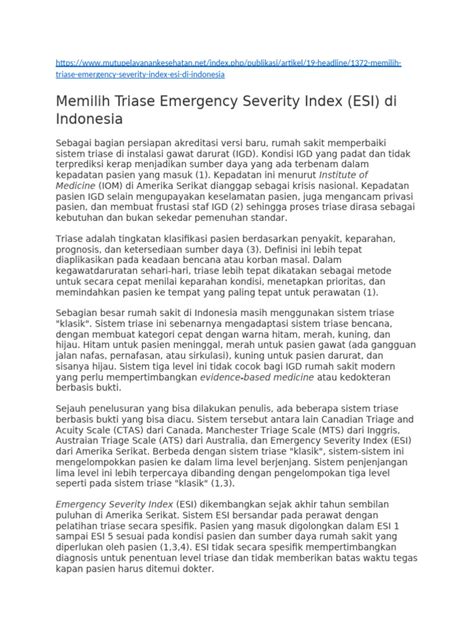Triage Esi Pdf