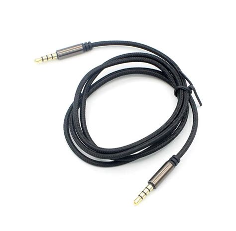 AUX Cable 4 Pole Microphone Headphone 3 5mm Nylon Braided Tangle Free Auxiliary Male To Male