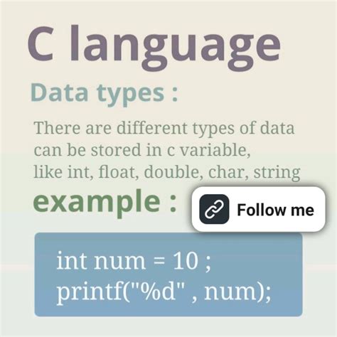 Gama Tech On Linkedin C Programming Datatypes Integer Float