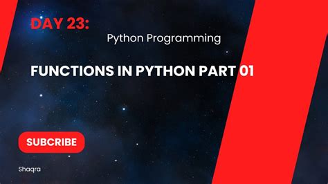 Day 23 Function In Python Programming Youtube