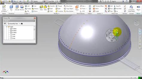 Creating Holes On The Curved Surface Video Tutorial Autodesk Inventor Youtube