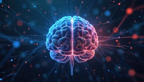 ai generated image of human brain with nerve cell synapses neurology