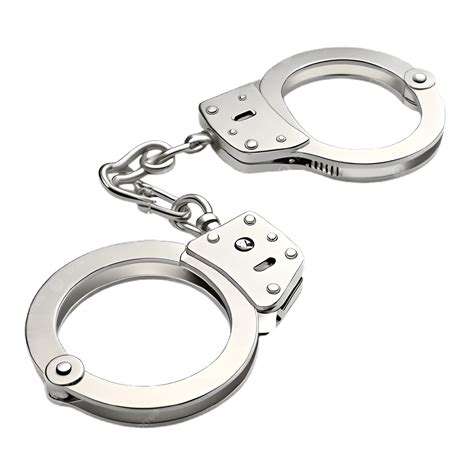 A Pair Of Silver Metallic Handcuffs Handcuffs Police Criminal Png