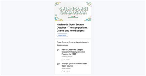Announcing Hashnode Open Source October The Symposium Grants And