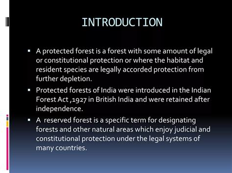 Protected Forest Reserves Pptx