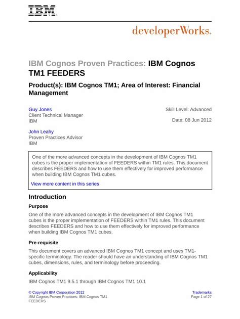 Pdf Tm1 Feeders Ibm Cognos Proven Practices Ibm Cognos Dokumen Tips