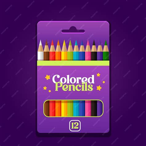 Premium Vector Colored Pencils Packaging Box Design