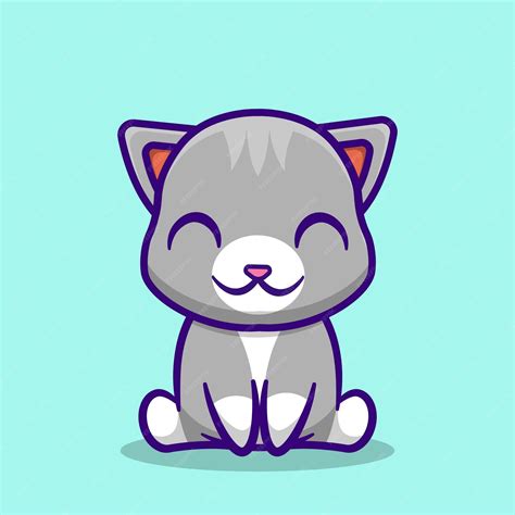 Premium Vector Cute Kitten Character Sitting