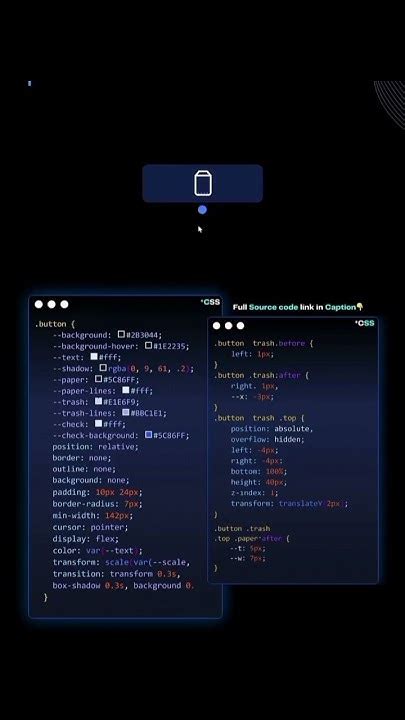 animated delete button in html css csstutorial cssbutton webdesign