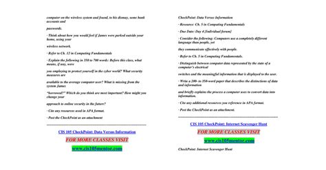 Cis 105 Mentor Career Path Begins Cis 105 Mentor Career Path Begins