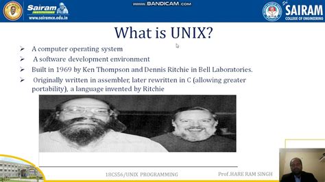 Lecture Video1 18cs56 Module1 Introduction Of Unix Hare Ram Singh