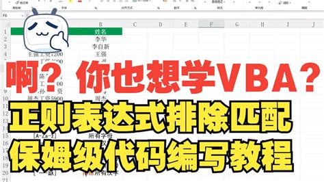 Vba正则表达式的排除匹配如何写？一节课讲明白！ 杰瑞办公 杰瑞办公 哔哩哔哩视频