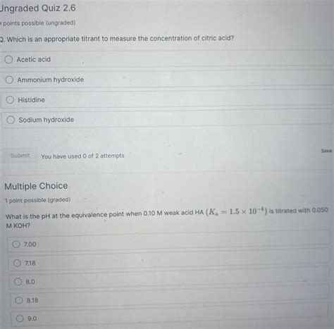 Ungraded Quiz 26 O Points Possible Ungraded Q
