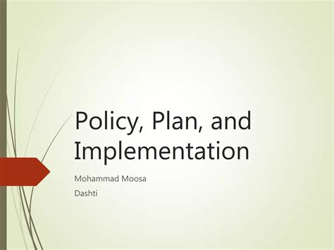 Policy Plan And Implementation Ppt