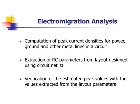 Ppt Electromigration Analysis For Mttf Calculations Powerpoint