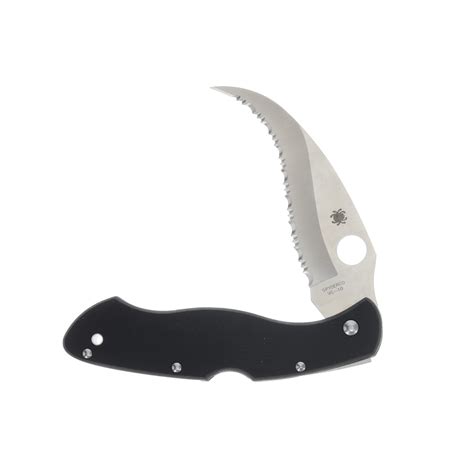 Spyderco Civilian Folding Knife 409in Satin Serrated Blade Spc12gs