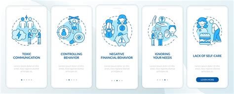 Signs Of Abusive Relationships Onboarding Mobile App Page Screen Lack