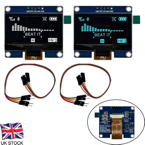 Oled 154and White Blue Lcd 128x64 Display I2c Ssd1306 Bezel Tested 15