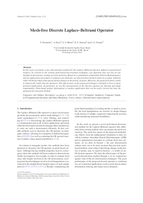 pdf mesh free discrete laplace beltrami operator