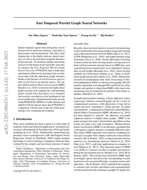 Pdf Fast Temporal Wavelet Graph Neural Networks