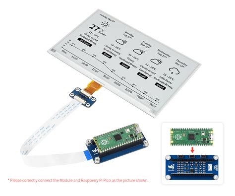 Inch E Paper E Ink Display Module For Raspberry Pi Pico Pixels Black White SPI