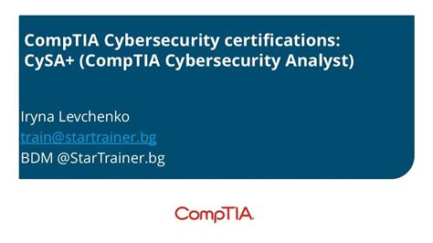 Comptia Cybersecurity Certifications Cysa Comptia Cybersecurity Analyst