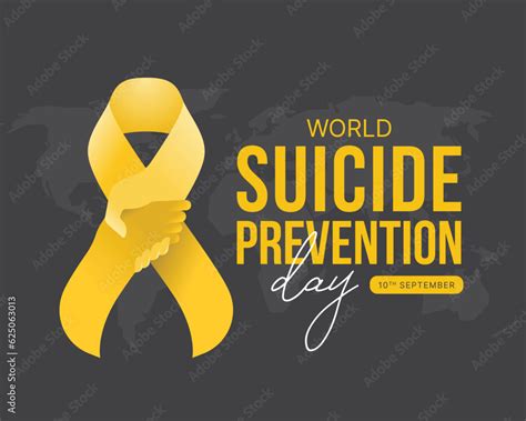 World Suicide Prevention Day Yellow Ribbon Awareness With Hand Hold