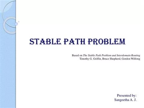 PPT STABLE PATH PROBLEM PowerPoint Presentation Free Download ID 1485555