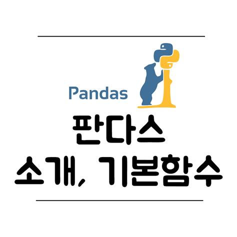 판다스pandas 소개 및 기본 함수