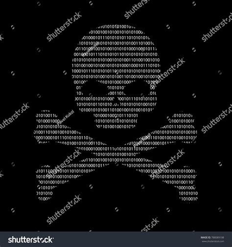 Skull Crossed Bones Binary Code Ascii Stock Vector Royalty Free Shutterstock
