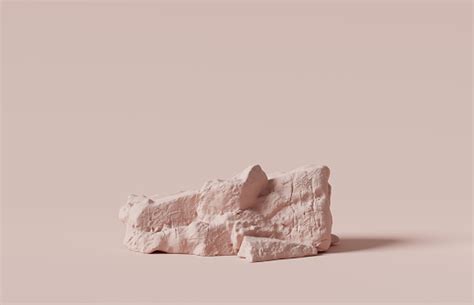 파스텔 핑크 배경에 3d 연단 돌 디스플레이 바위 태양 그림자가 있는 화장품 미용 제품 홍보 받침대 자연 경관 쇼케이스 추상 최소 스튜디오 3d 렌더링 0명에 대한 스톡