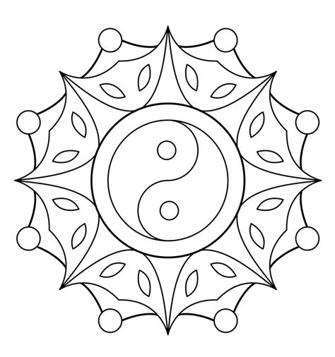 Free Image Yin Yang Mandala Coloring Page Download Print Now