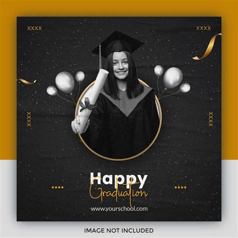 행복한 졸업식 소셜 미디어 포스트 템플릿 프리미엄 Psd 파일