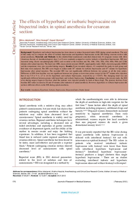 Pdf Propofol Decreases Bispectral Index During The Induction Delivery Period In Caesarean