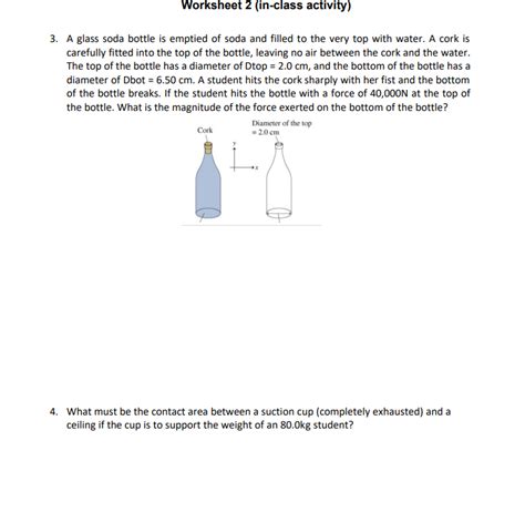 Solved Worksheet 2 In Class Activity 3 ﻿a Glass Soda