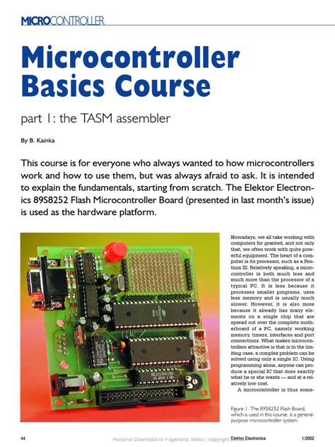 Microcontroller Basics Course Pdf Microcontroller Assembly Language